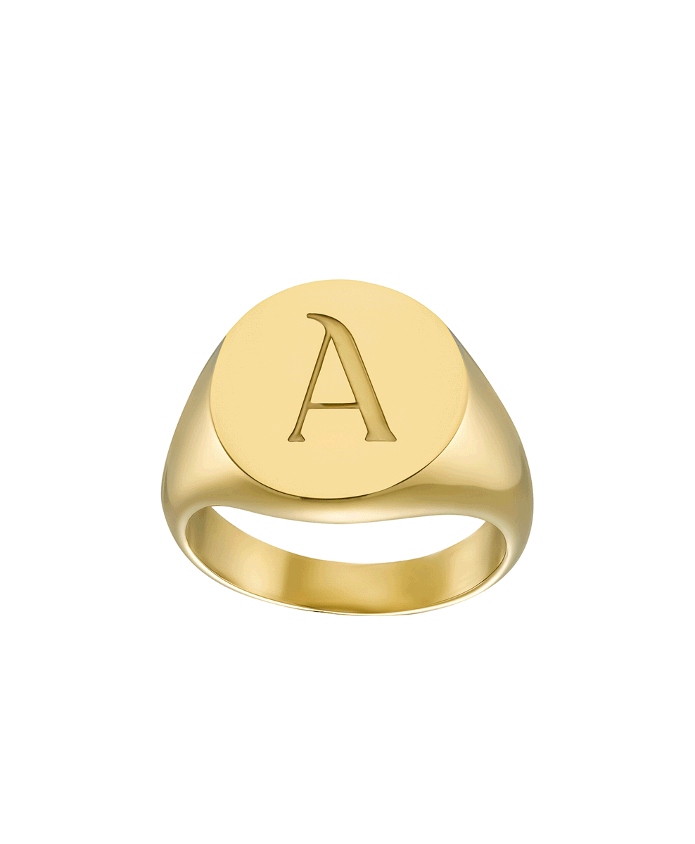 Letter Signet Ring 18ct Gold Vermeil – Larsson & Jennings | Official Store